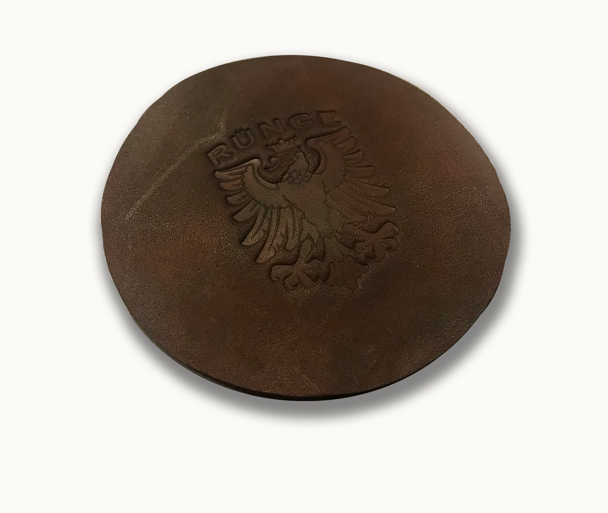 RÜNGE Crest Round Leather Coaster – Runge Cars
