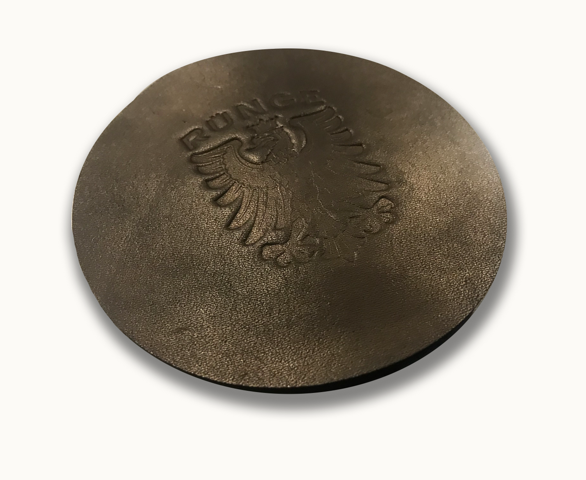 RÜNGE Crest Round Leather Coaster – Runge Cars